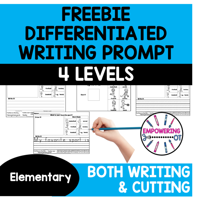 Writing prompts word bank cutting Differentiated OT Special Education ...