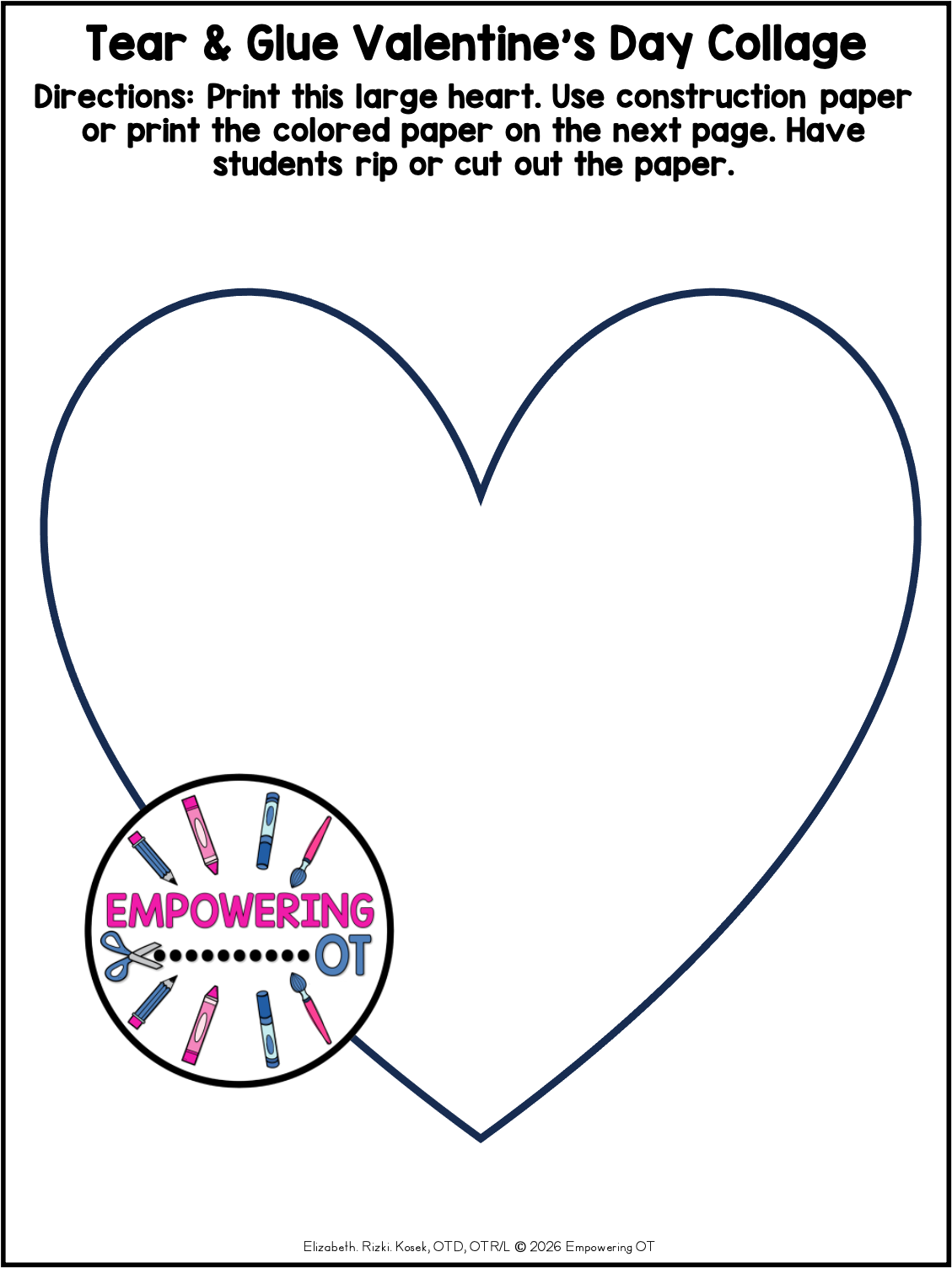 Valentine’s Day Occupational Therapy Activities for Fine Motor and ...